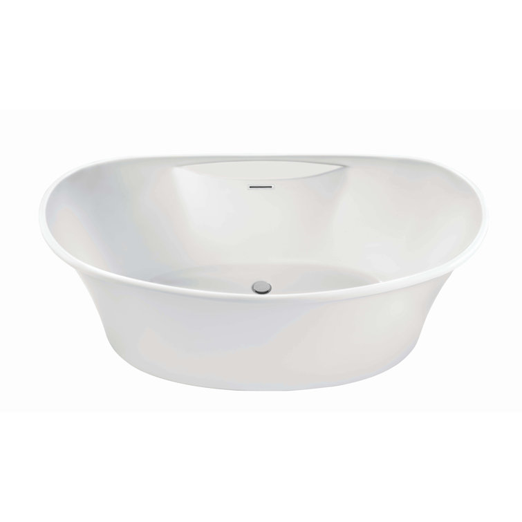 MTI Baths Loretta 3 DoloMatte 60" x 32" Freestanding Soaking Solid Surface Bathtub | Wayfair